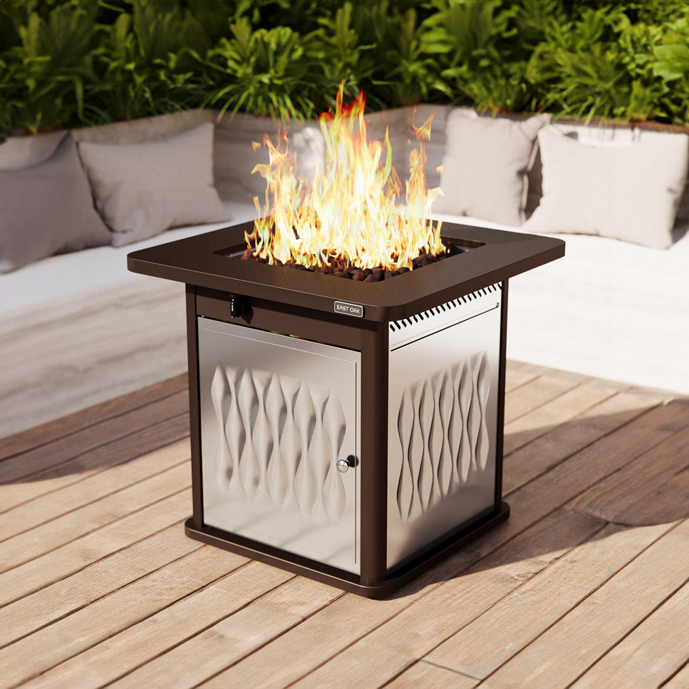East Oak Gas Fire Pit Table