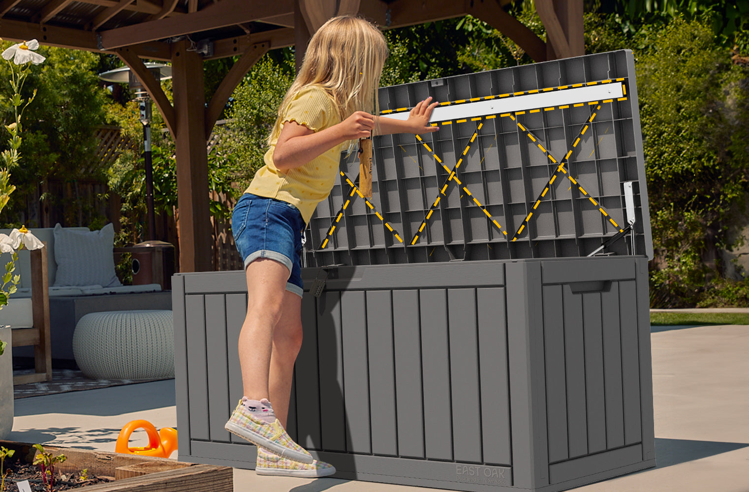 90 Gallon Waterproof Deck Box – East Oak