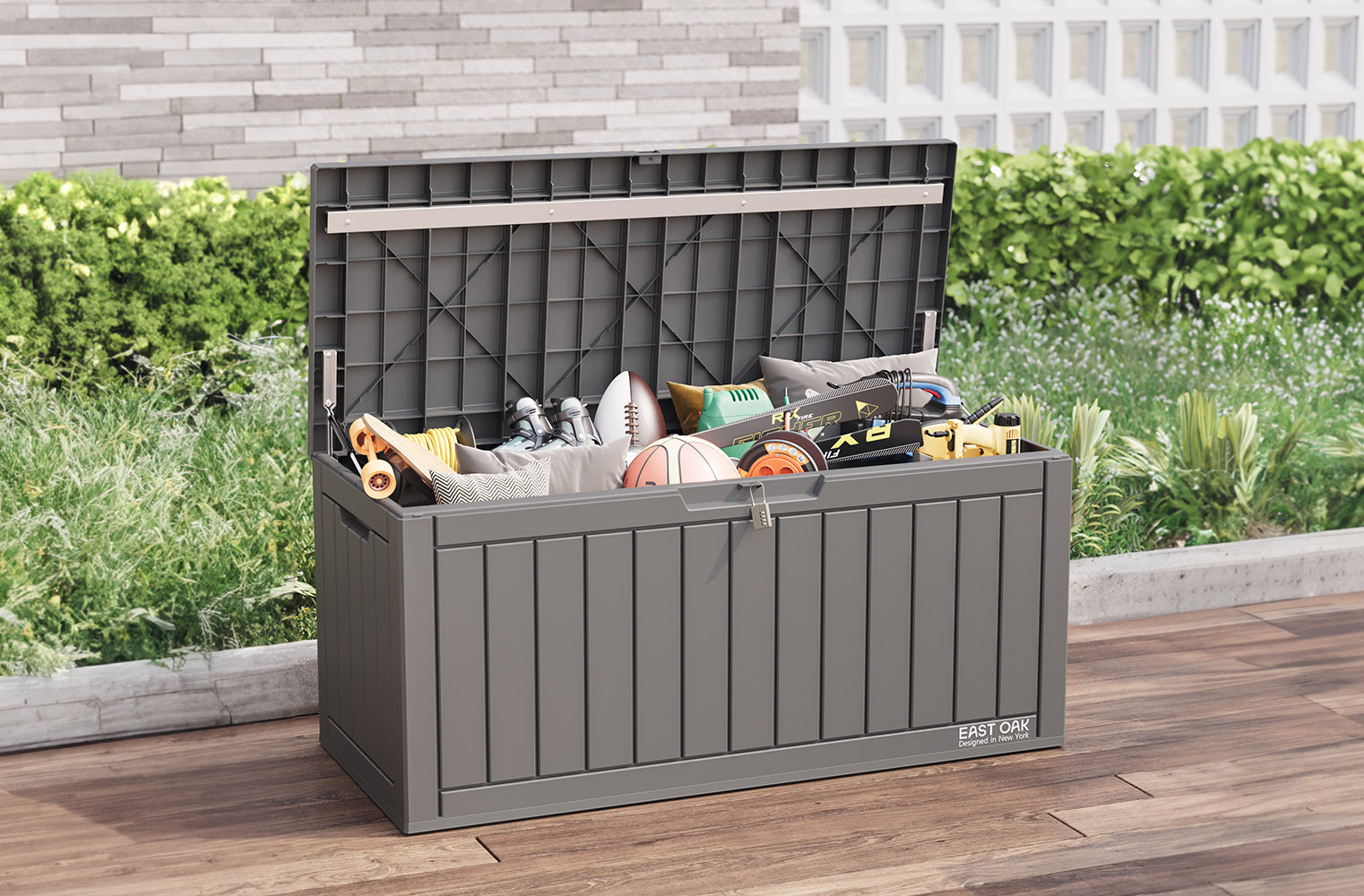 90 Gallon Waterproof Deck Box – East Oak