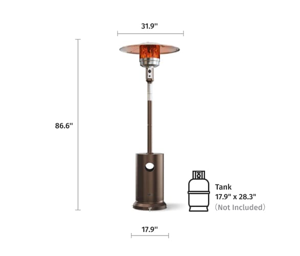 TORCH 48,000 BTU Propane Patio Heater with Round Table – East Oak